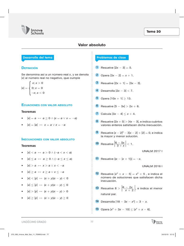 S1 Libro Iu Valor Absoluto | PDF | Álgebra abstracta | Aritmética