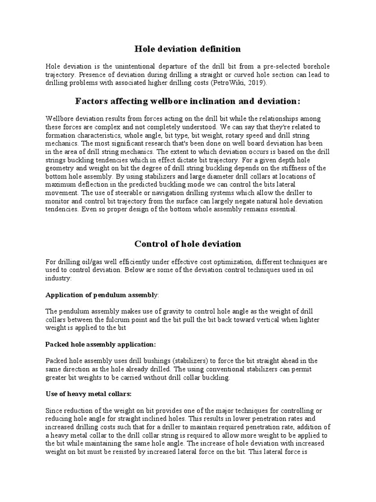 Wellbore Deviation | PDF | Oil Well | Mechanical Engineering