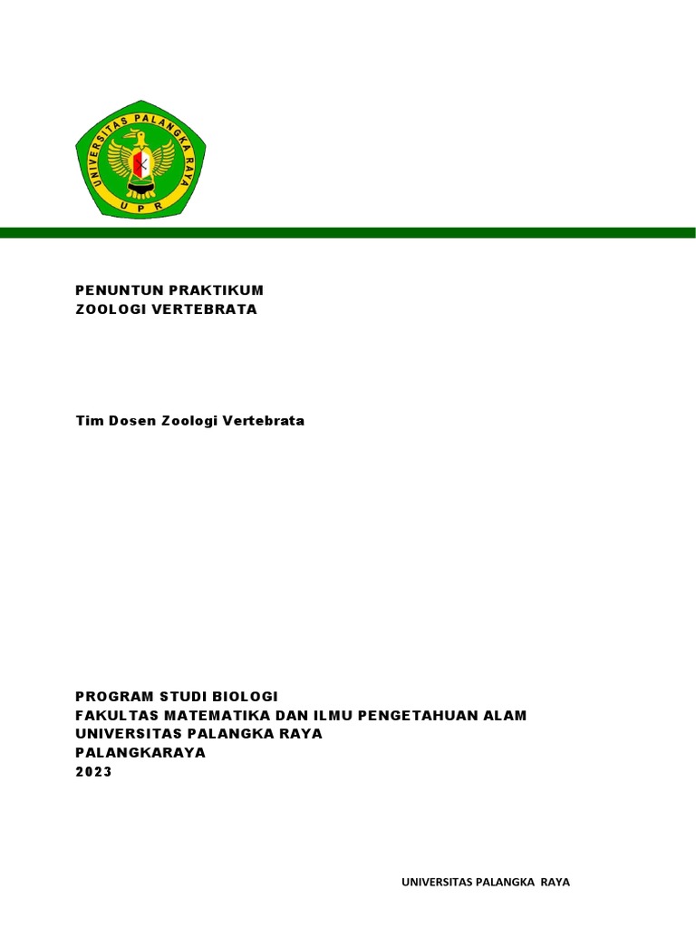 Panduan Praktikum Zoologi Vertebrata | PDF