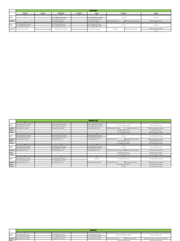 JUNE ALE 2023 SCHED - XLSX Basic Schedule PDF | PDF