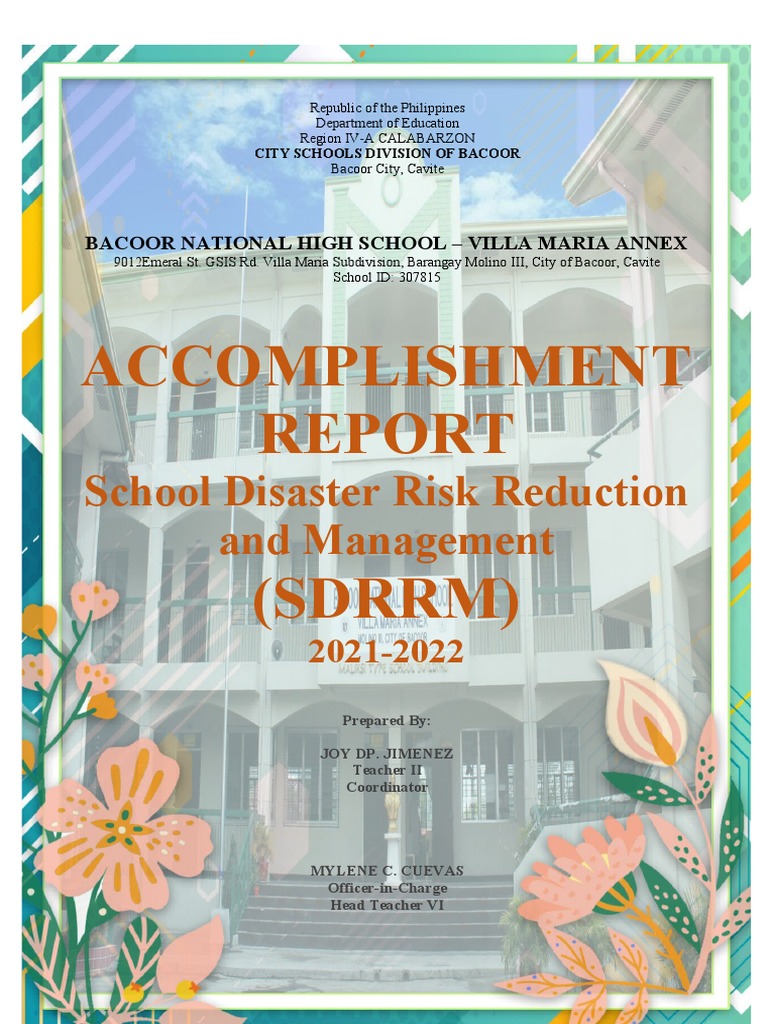 Bacoor National High School SDRRM Report | PDF