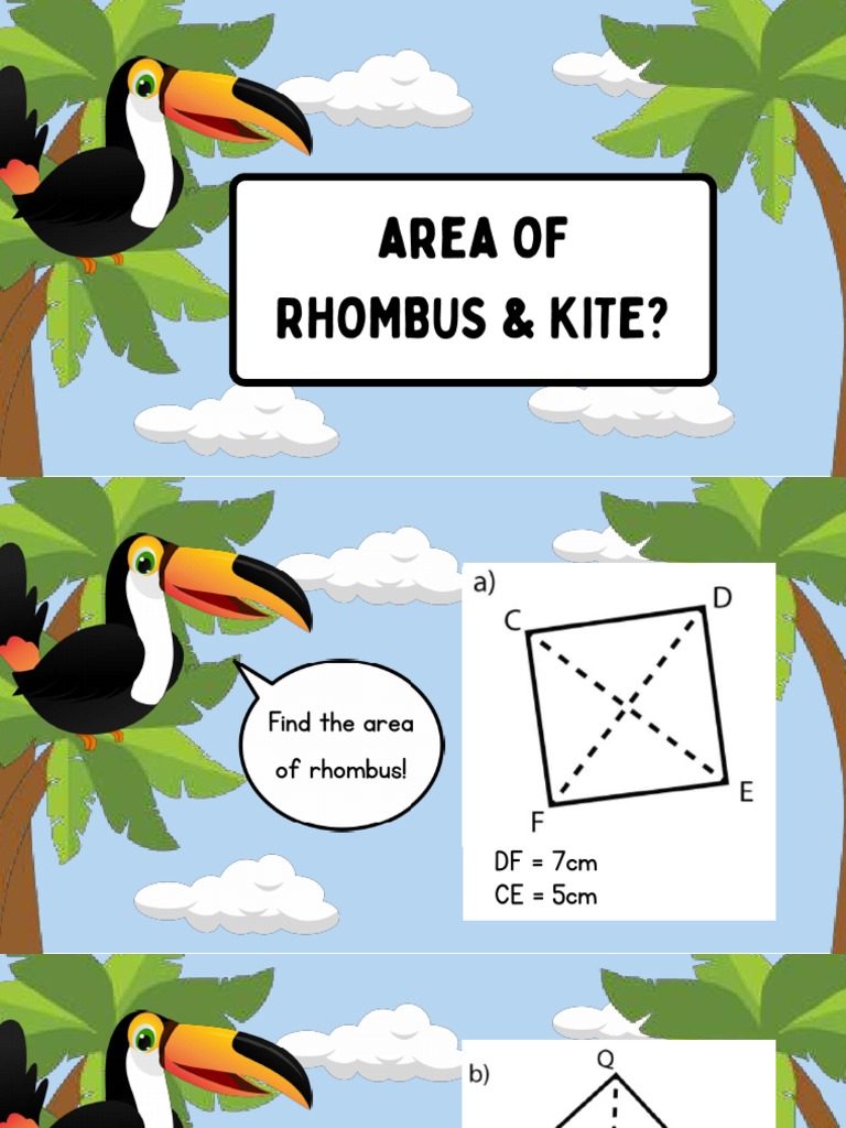 Area of Rhombus & Kite PDF | PDF