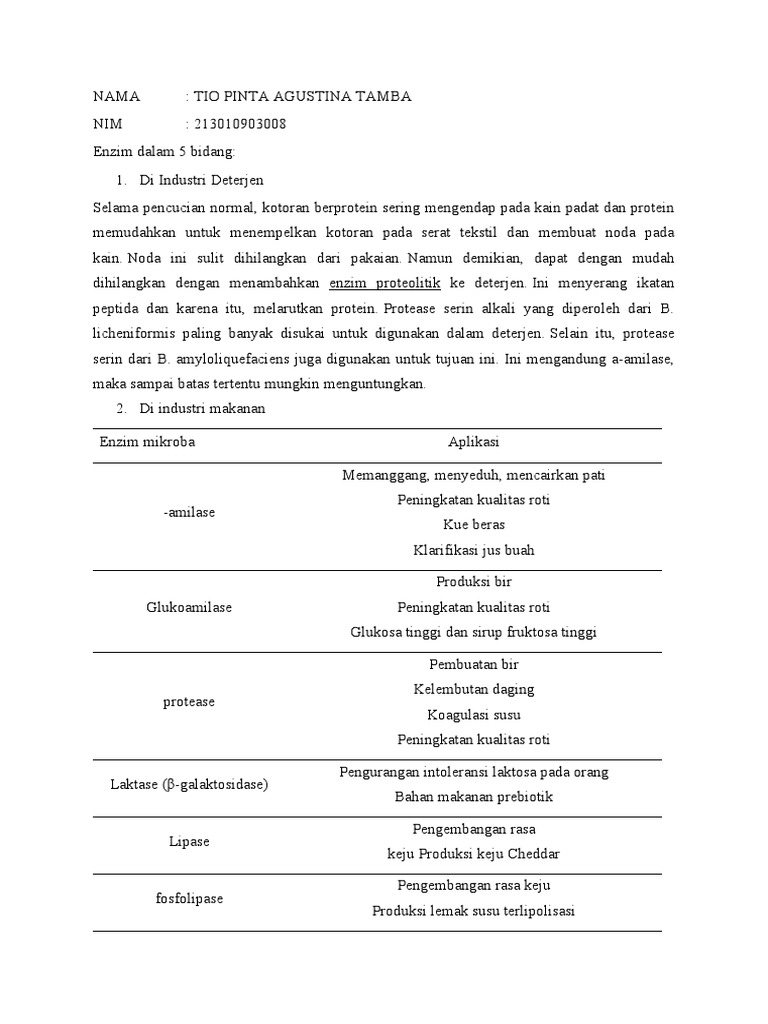 Enzim Biokimia | PDF