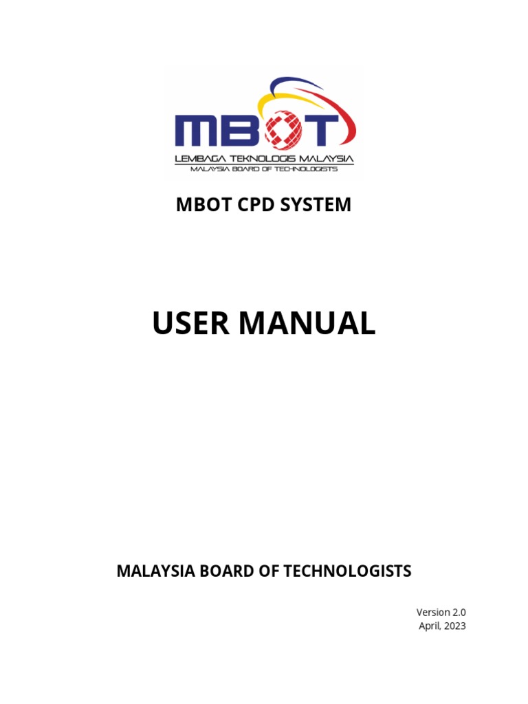 MBOT CPD System User Manual | PDF | Login | World Wide Web