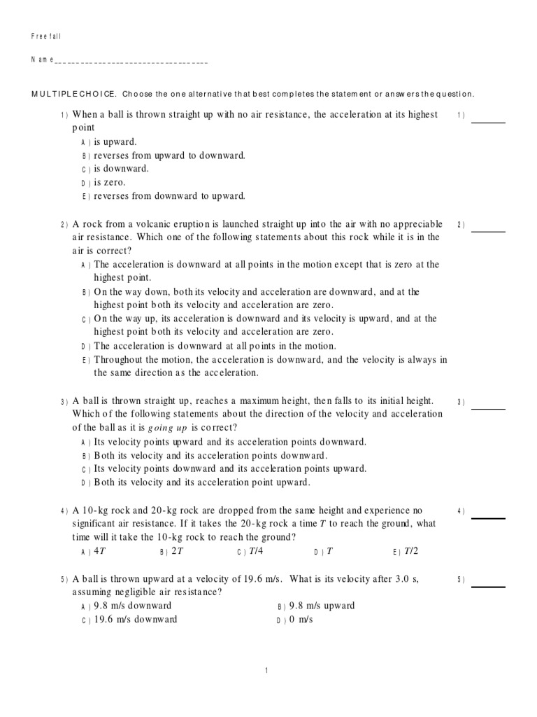 4 Free Fall PDF | PDF