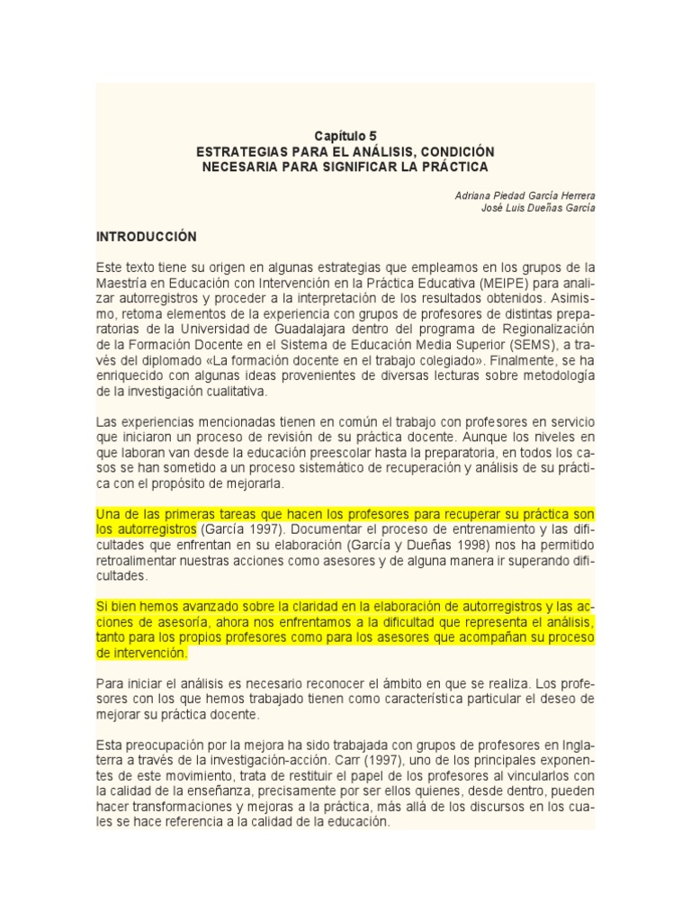 Capítulo 5 Estartegias para La Práctica | PDF