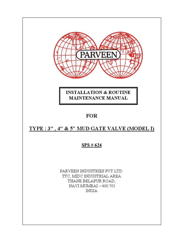 Mud Gate Valve Installation Manual | PDF | Home & Garden | Computers
