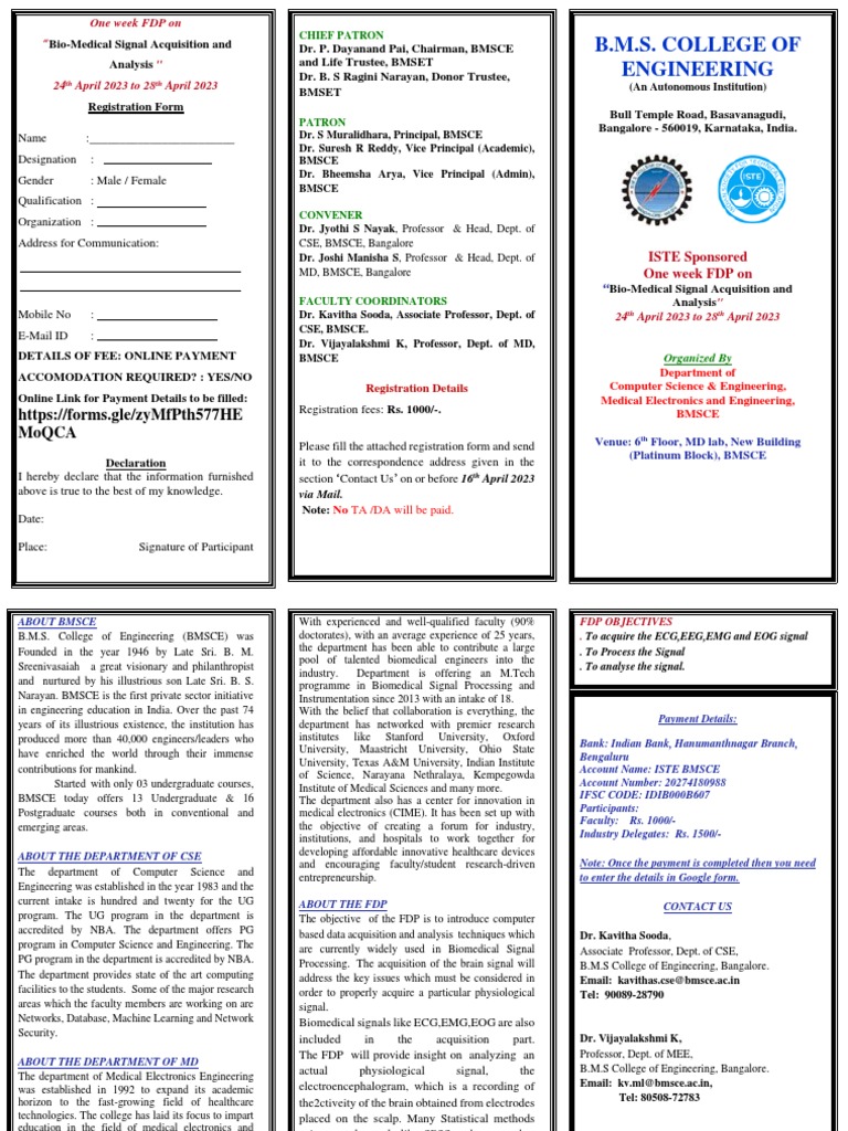 Final Biomedical Signal acquisition-FDP Brochure | PDF