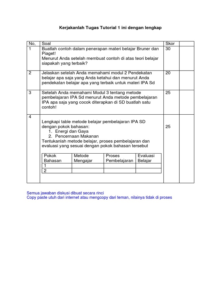 Tugas Tuton 1 PDGK4202 Universitas Terbuka | PDF