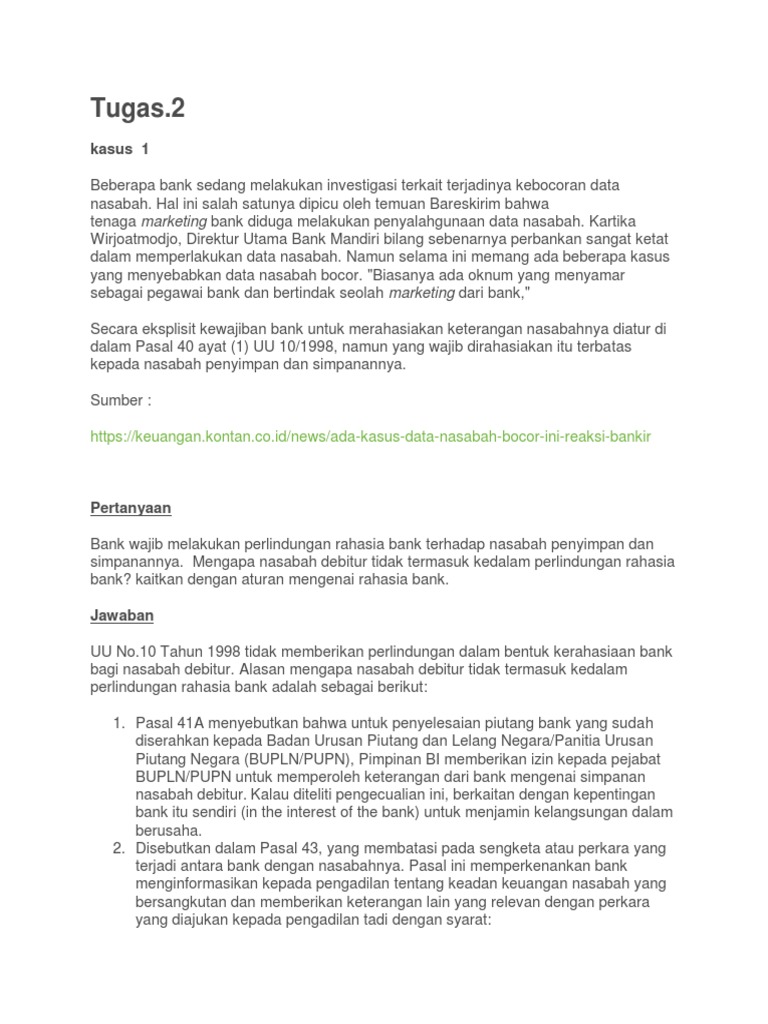 Tugas 2 HKUM 4308 PDF | PDF | Pengelolaan Keuangan & Uang