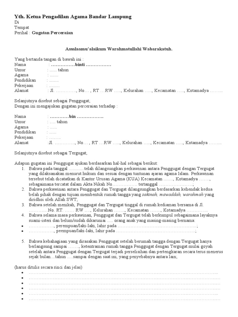 gugat cerai | PDF