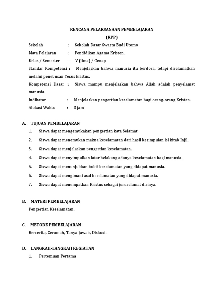 RPP Kelas 5 | PDF