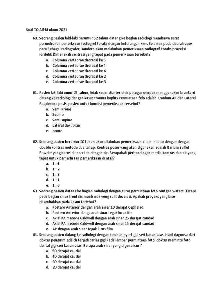 Soal TO AIPRI Ukom 2021 61-90 | PDF | Kesehatan Holistik | Sains & Matematika