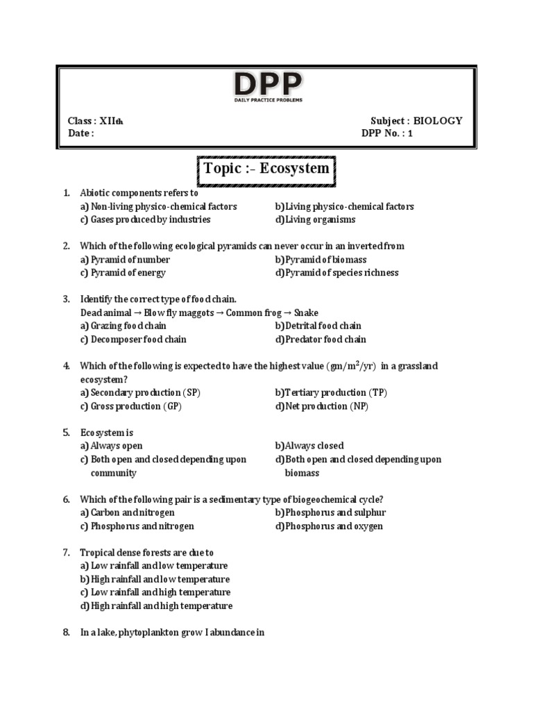Bio dpp-1 PDF | PDF | Science & Mathematics | Technology & Engineering