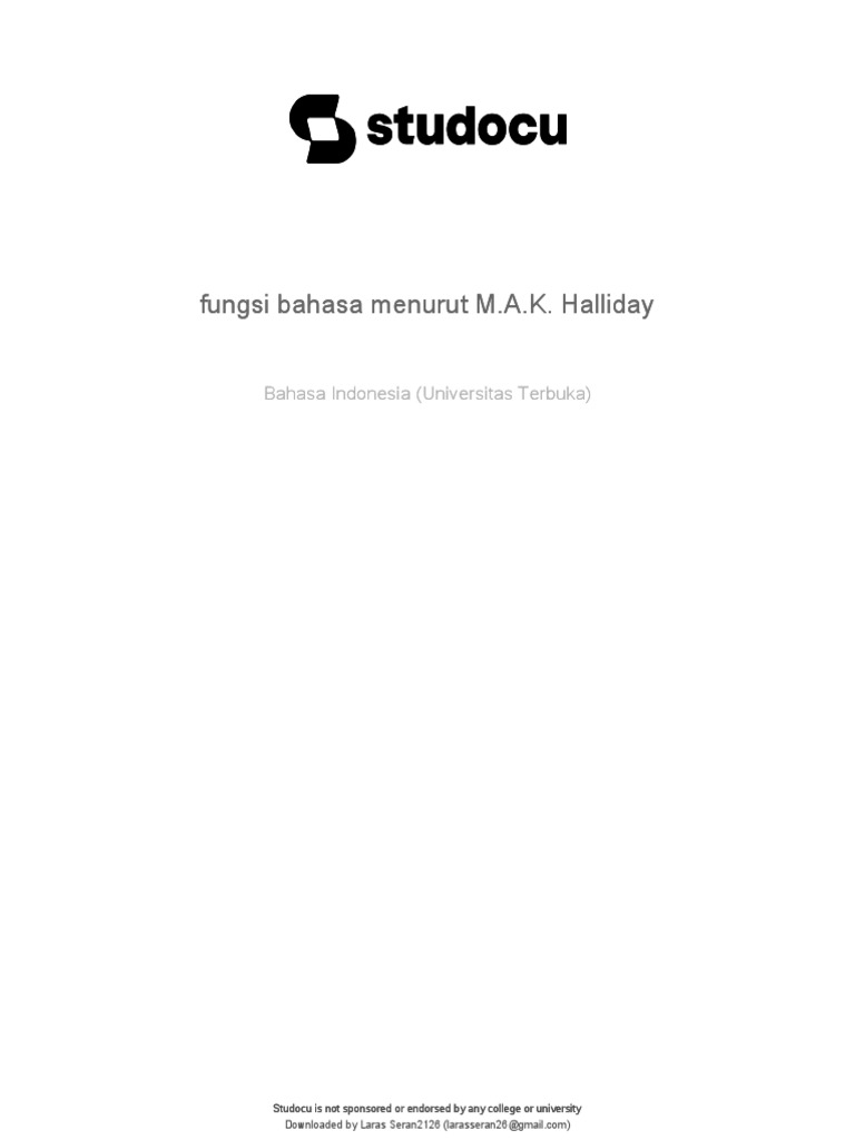 Fungsi Bahasa Menurut M.A.K. Halliday - Fungsi-Bahasa-Menurut-Mak-Halliday | PDF