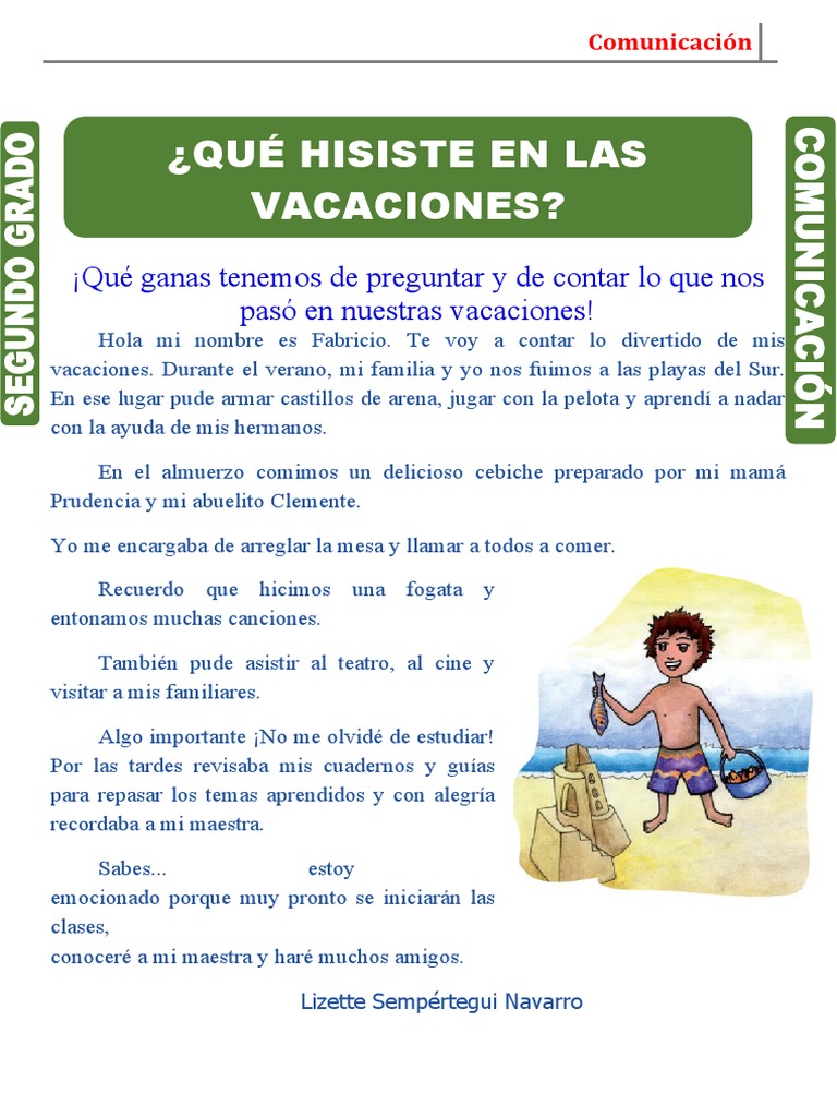 Mis vacaciones: un relato divertido | PDF
