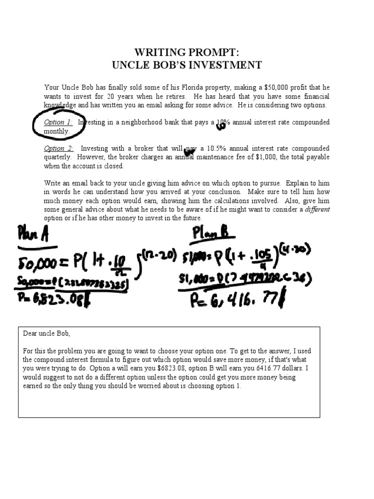 WRITING PROMPT 6 Uncle Bob | PDF