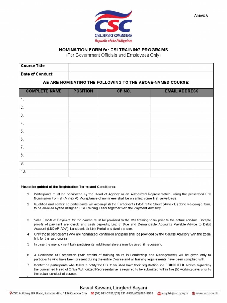 CSI Nomination Form | PDF