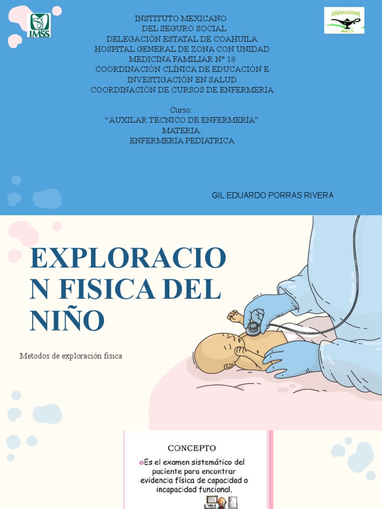 Exploración Física en Enfermería Pediátrica | PDF | Medicina CLINICA | Especialidades Medicas