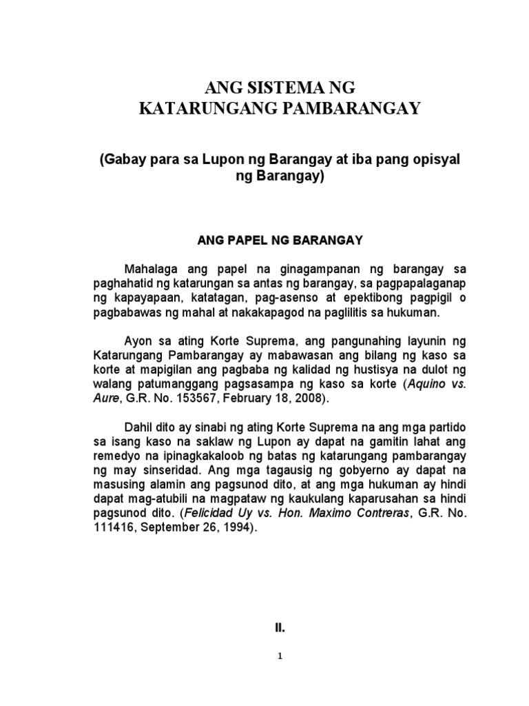 Katarungang Pambarangay | PDF