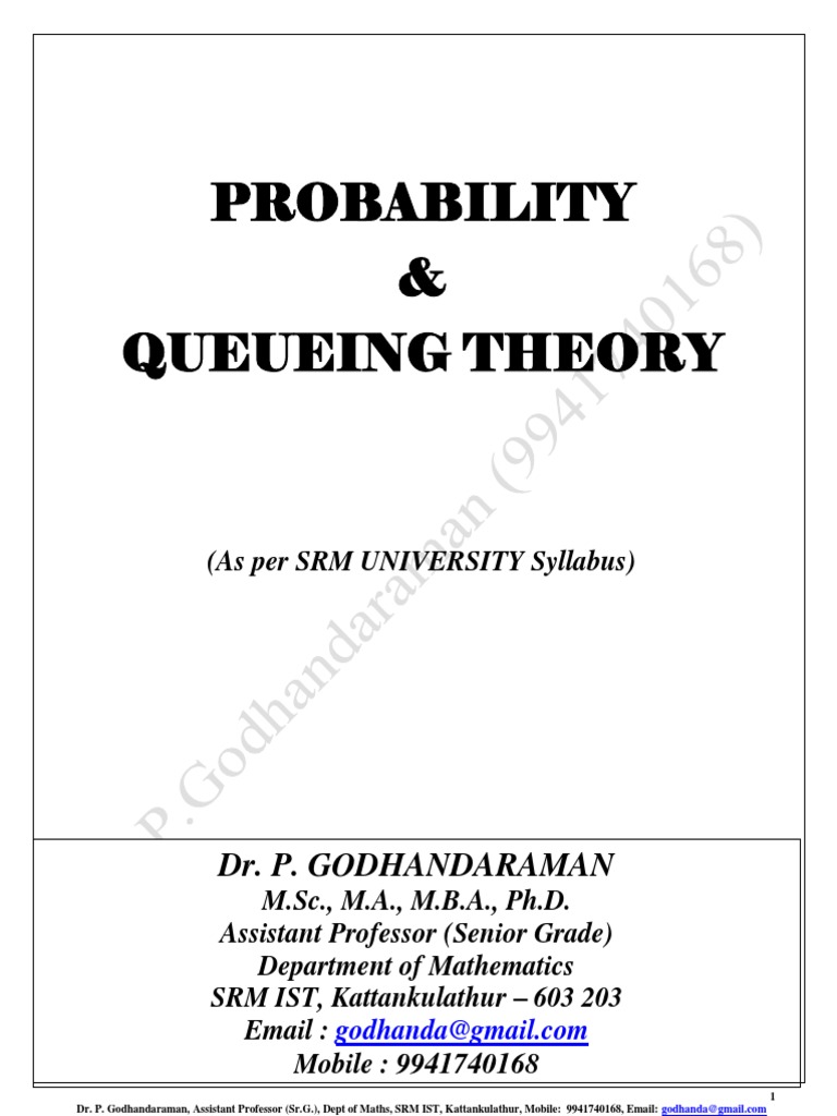 Probability and Queueing Theory Concepts | PDF