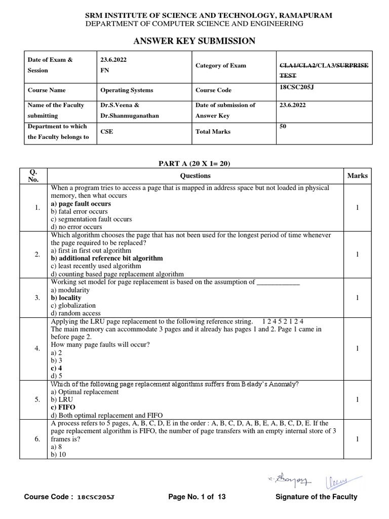 CT3 OS Answer Key-Final PDF | PDF