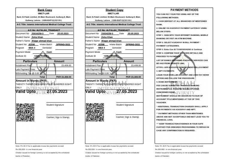 Student Fee Payment Instructions | PDF | Finance & Money Management