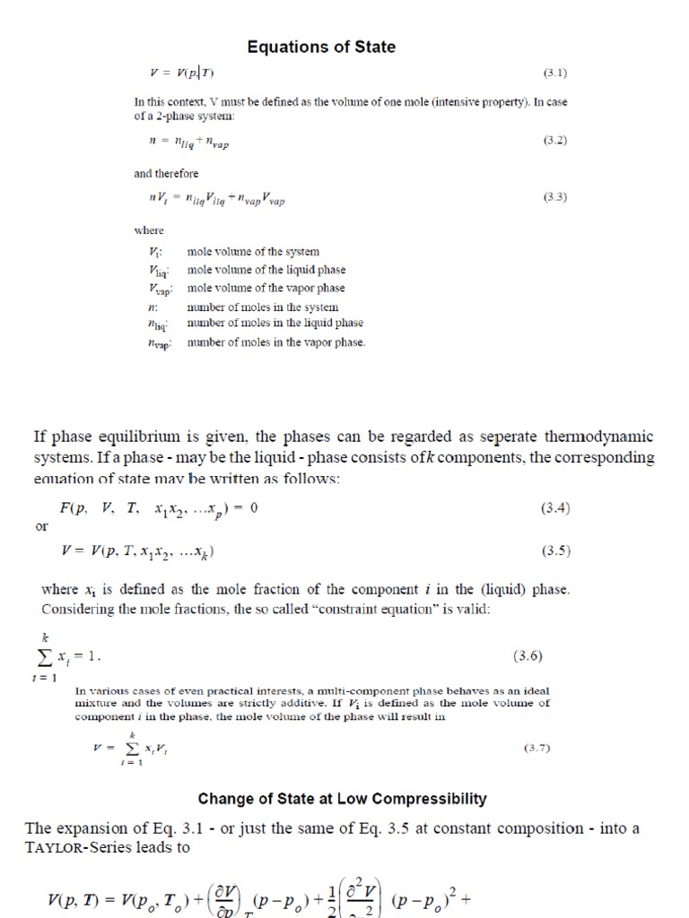 Equation of State PDF | PDF | Gases | Density
