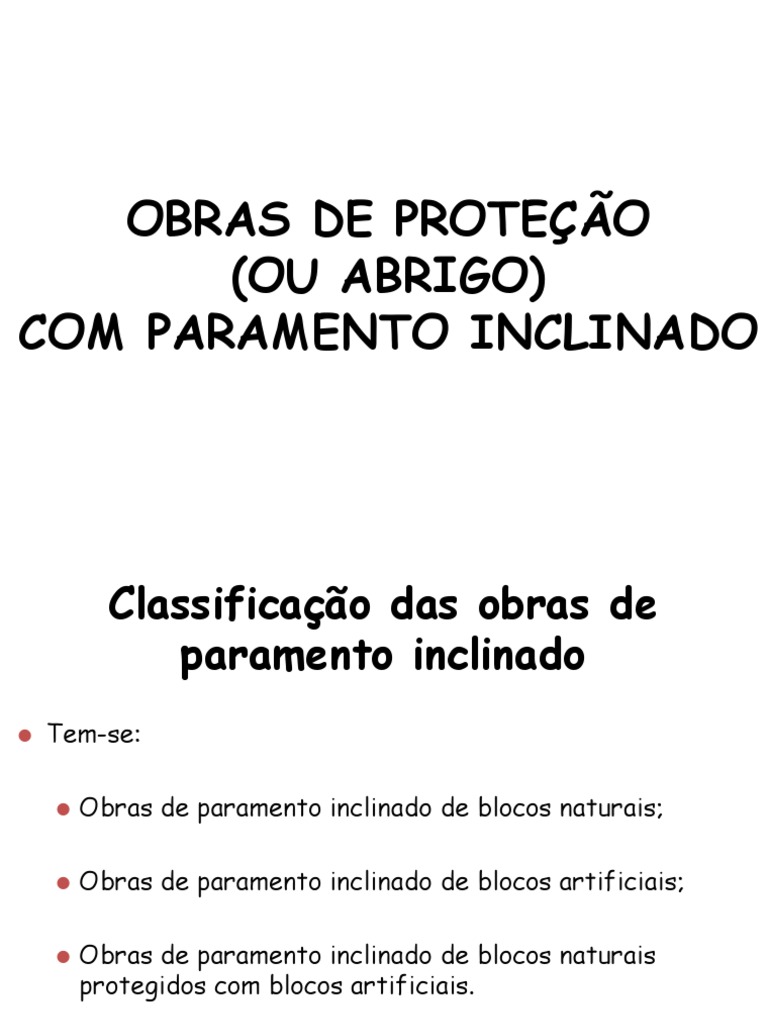 Obras Paramento Inclinado PDF | PDF | Ondas | Quantidades físicas