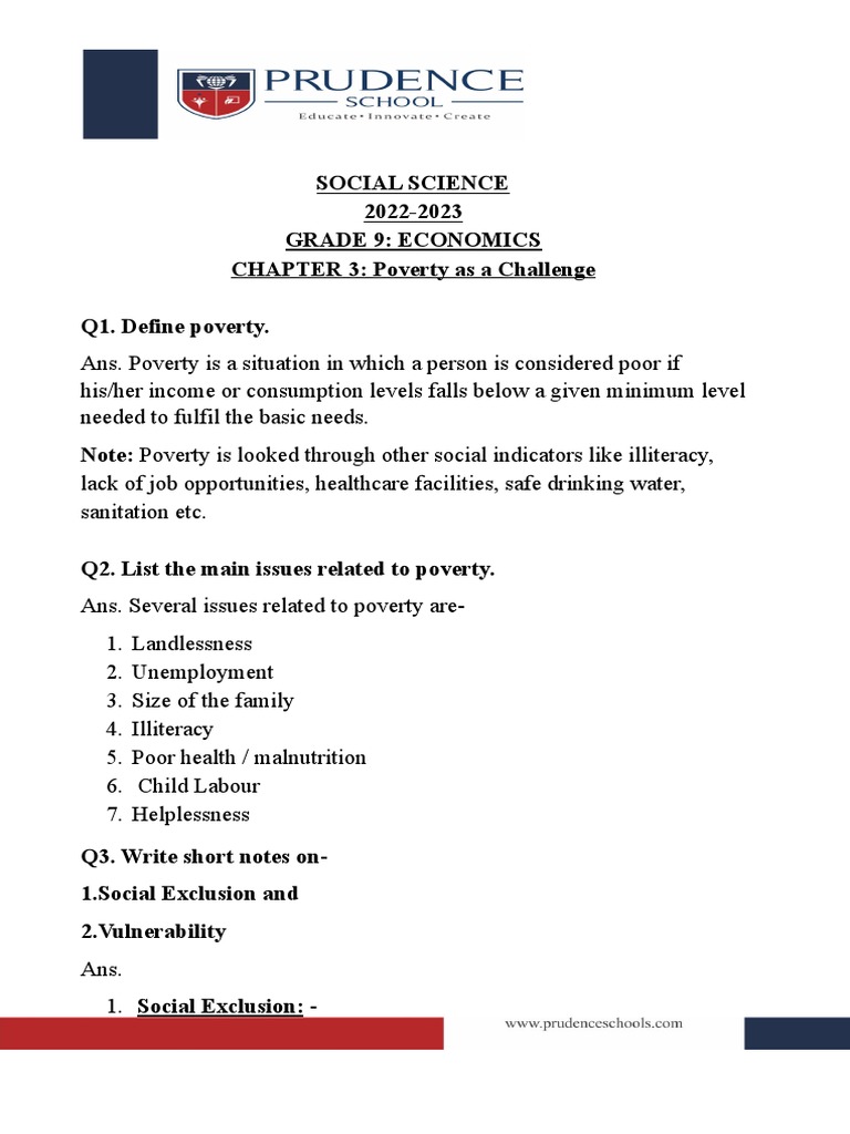 CH 3 Grade 9 Economics Notes | PDF