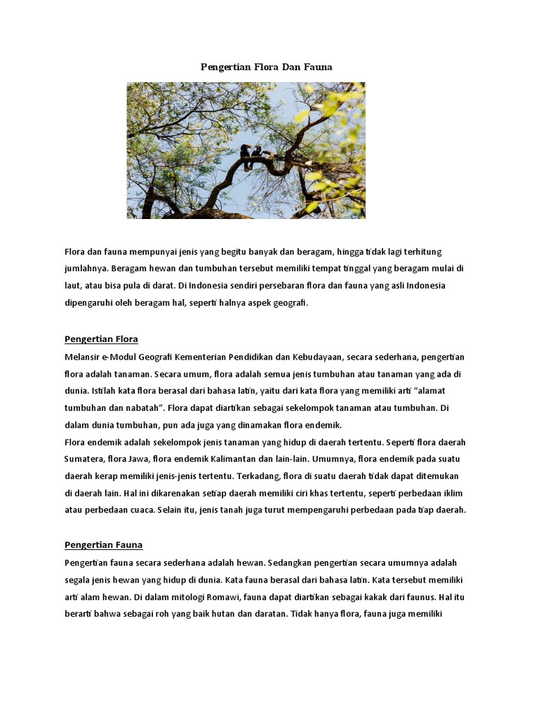 Pengertian Flora Dan Fauna.doc | PDF
