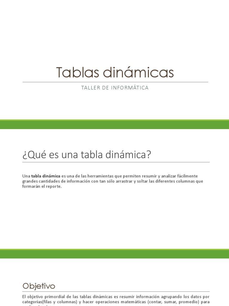 Tablas Dinámicas PDF | PDF