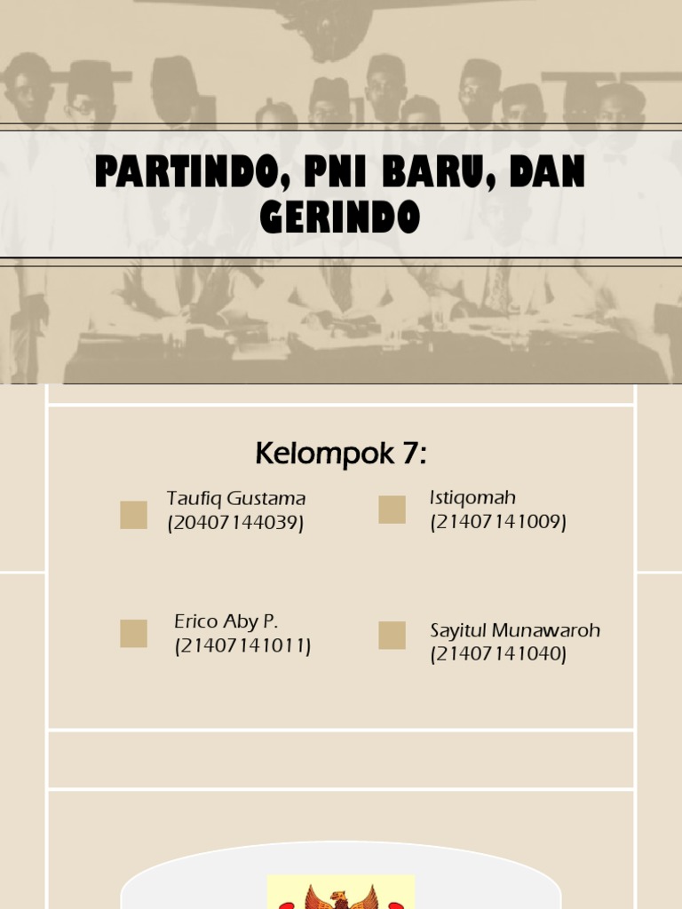 Kelompok 7 PPT - Partindo, Pni Baru, Dan Gerindo-1 | PDF