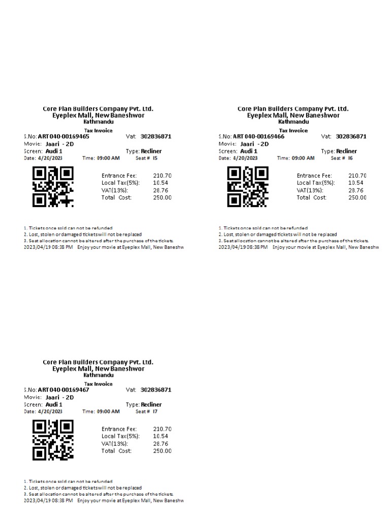 QFX Ticket Nepal | PDF