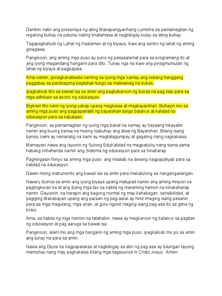 Prayer-Tagalog.docx | PDF