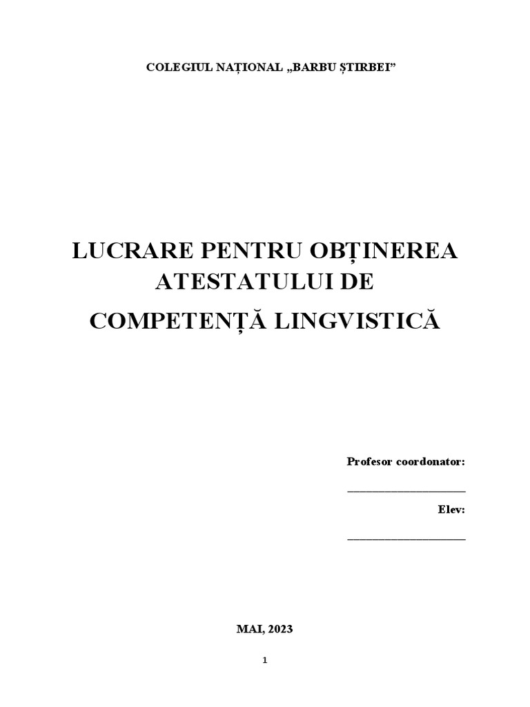 Atestat Engleza | PDF