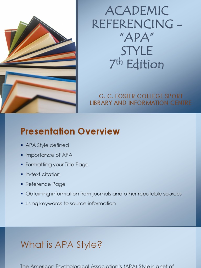 APA 7th Ed. ACADEMIC REFERENCING PDF | Download Free PDF | Apa Style ...
