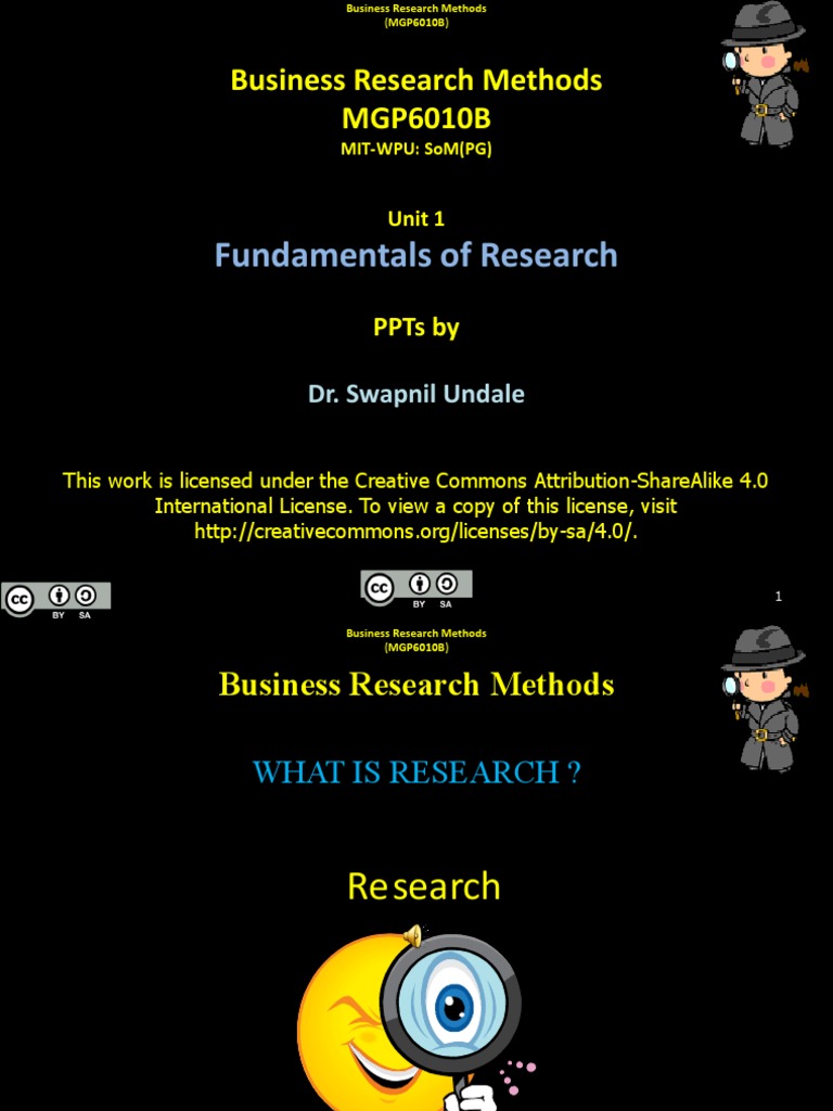 Business Research Methods, MIT WPU Unit 1 | PDF | Plagiarism | Methodology