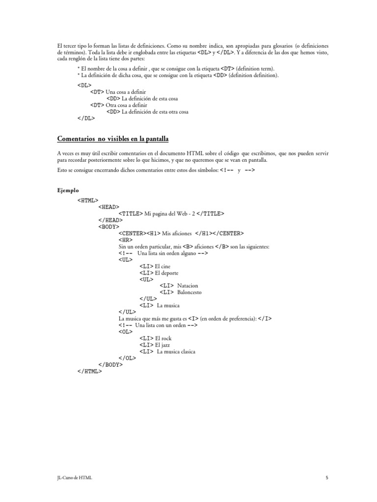 Curso de HTML 2 PDF | PDF | Hipervínculo | HTML