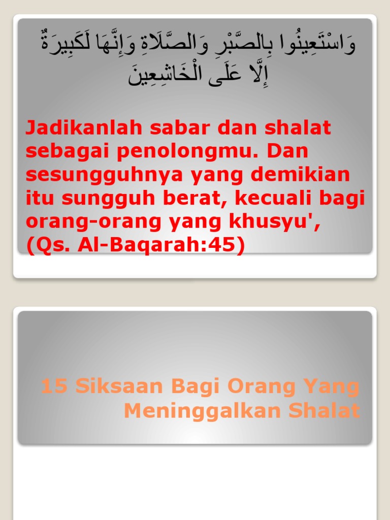 15 Siksaan Bagi Orang Yang Meninggalkan Shalat | PDF 15 Siksaan Bagi Orang Yang Meninggalkan Shalat | PDF