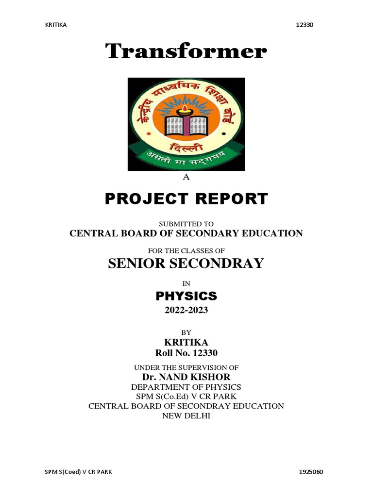 Class 12 Physics Investigatory Project | PDF