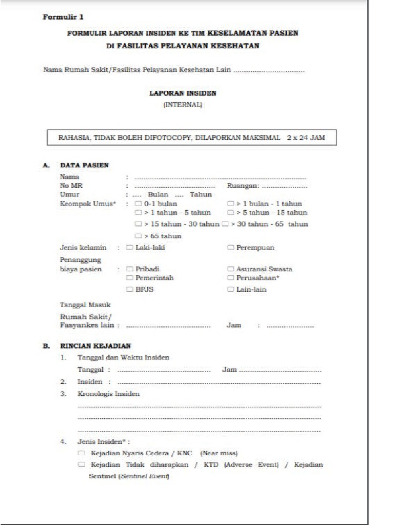 Form Pelaporan Insiden | PDF