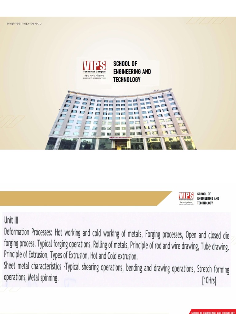 Final Unit 3 Manufacturing Processes PDF | PDF | Forging | Sheet Metal