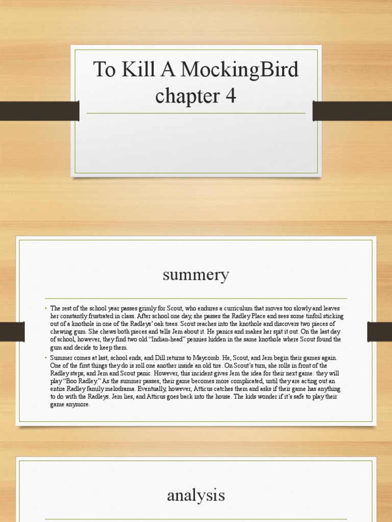 To Kill A MockingBird Chapter 4 | PDF