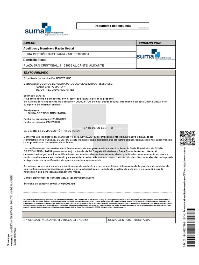 Acuse de Recibo 2 PDF | PDF | Derechos digitales | Privacidad de la ...