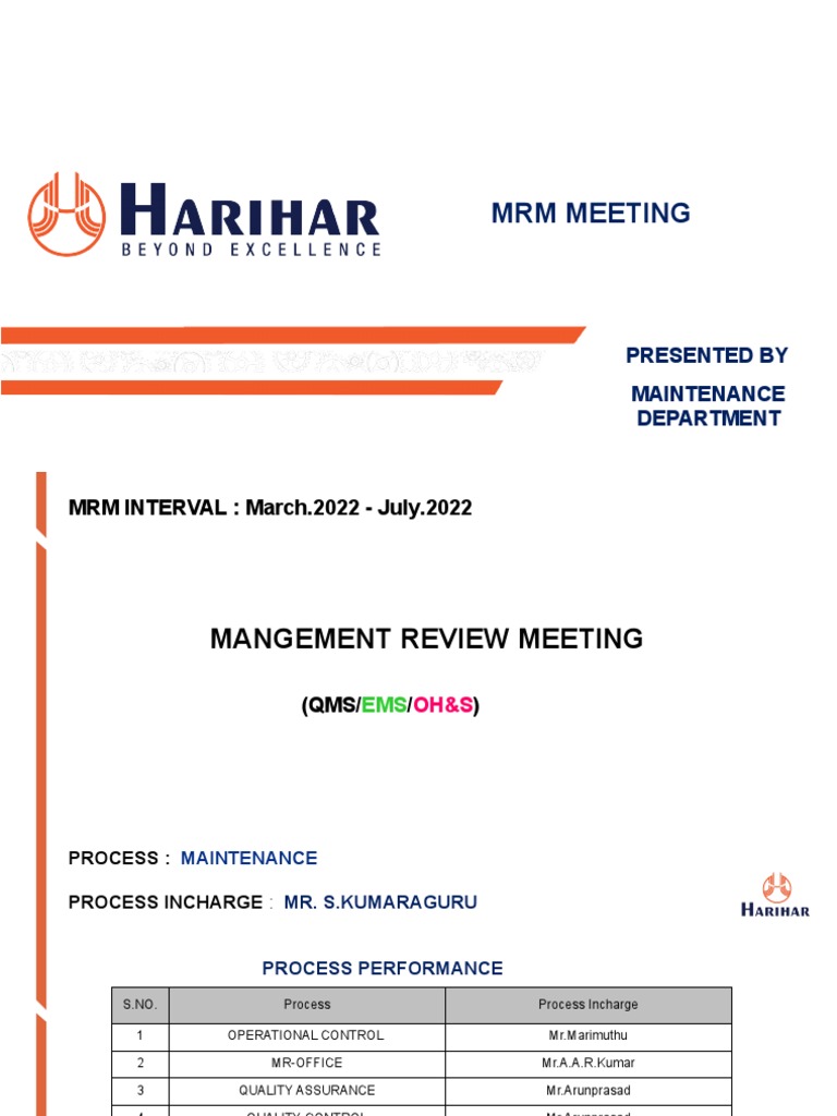 MRM PPT Maintenance - AUG | PDF