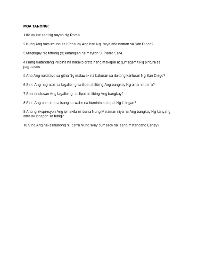 Mga Tanong PDF | PDF