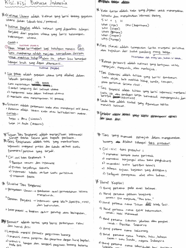 Rangkuman Bahasa Indonesia Kelas 6 Pdf Pdf