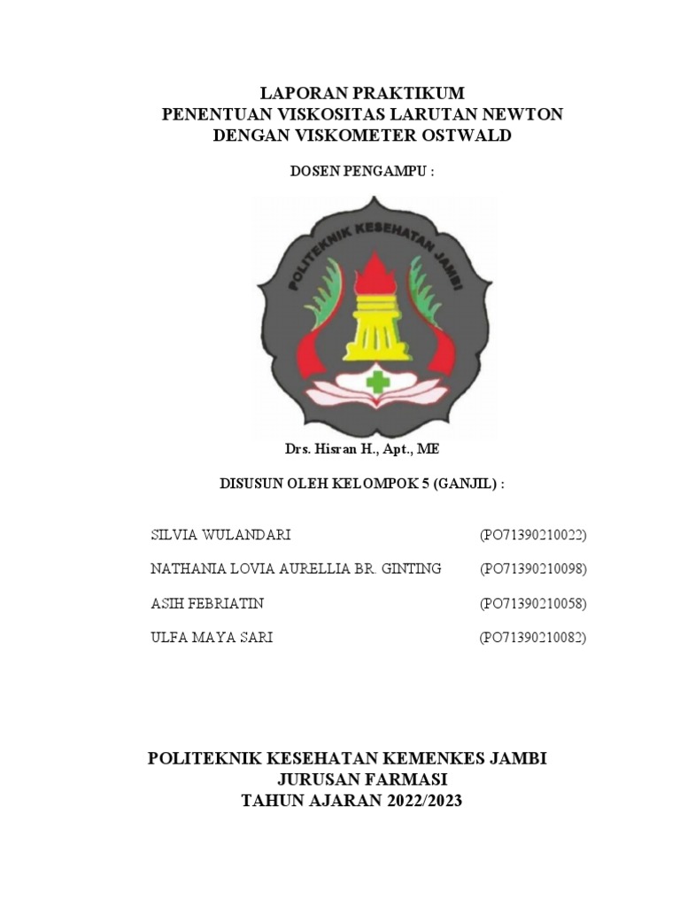 Penentuan Viskositas dengan Viskometer Ostwald | PDF | Sains & Matematika