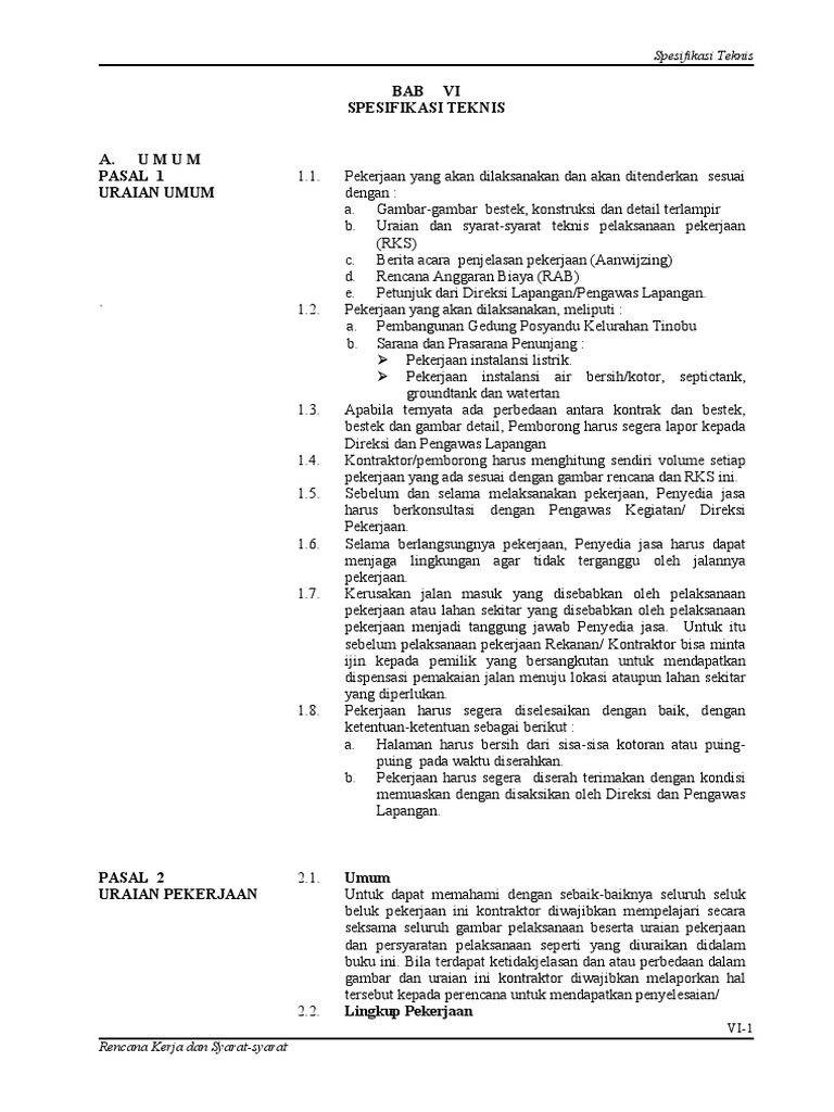 Spesifikasi Teknis | PDF | Teknologi & Rekayasa